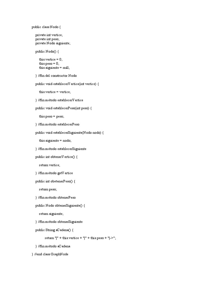 Clase Nodo para Un Grafo. Java | PDF