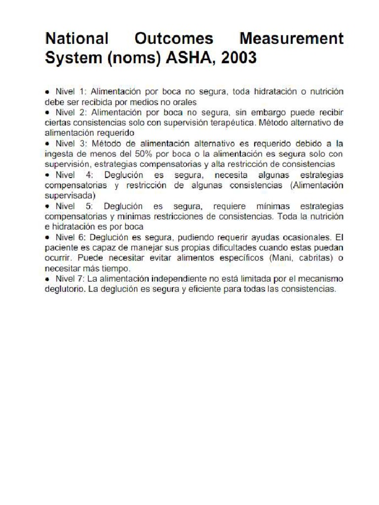 Escala de Guia ASHA NOMS. | PDF