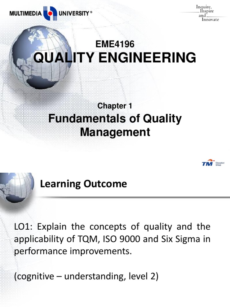 Quality Engineering: Fundamentals of Quality Management | PDF | Quality ...