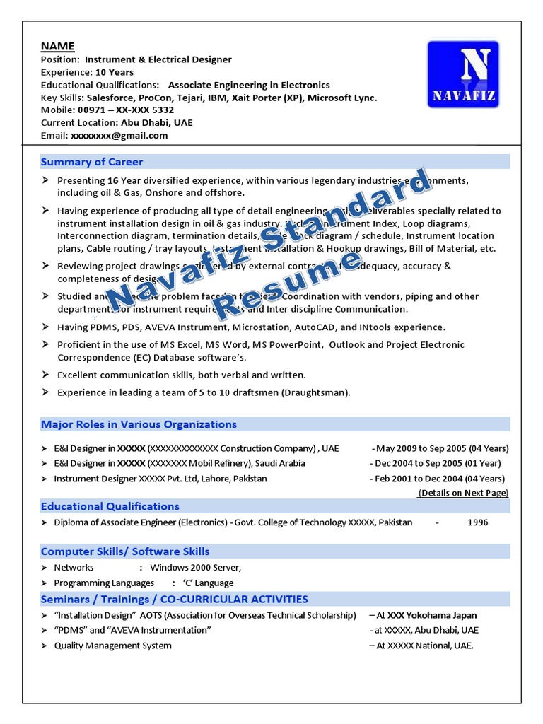Navafiz Standard CV Jan 2017 | PDF | United Arab Emirates | Software