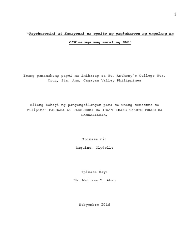 Filipino Pananaliksik | PDF