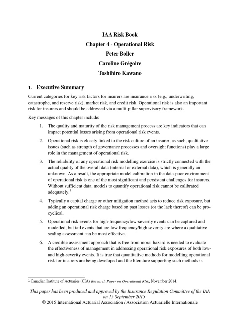 IAA Risk Book Chapter 4 - Operational Risk Peter Boller Caroline ...