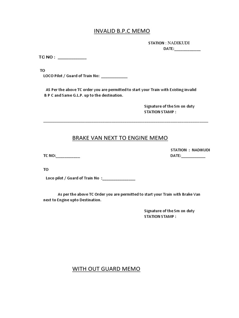 Invalid B.P.C Memo | PDF | Technology & Engineering