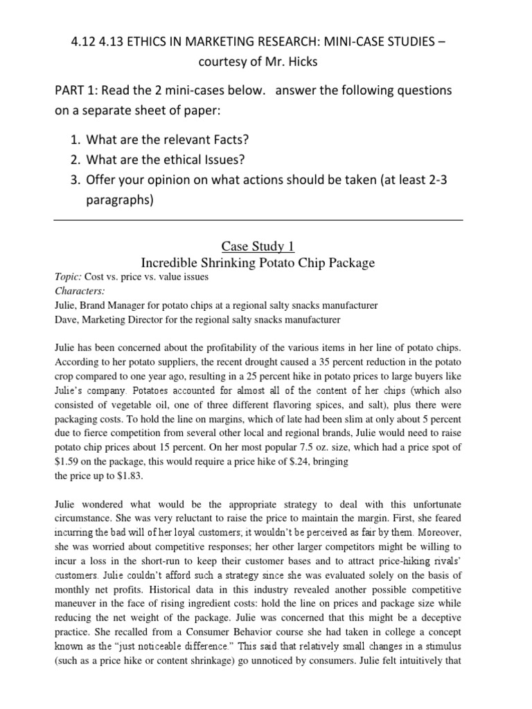 Case Study in Marketing | PDF | Prices | Marketing Research