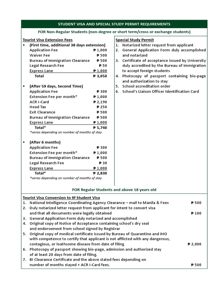 Student Visa & Permit Fees Guide | PDF | Travel Visa | Notary Public