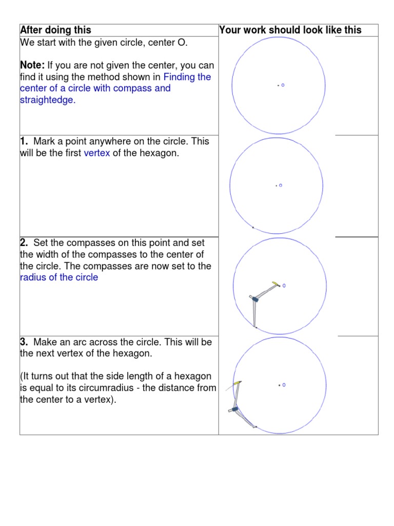 Constructing a Hexagon in a Circle | PDF
