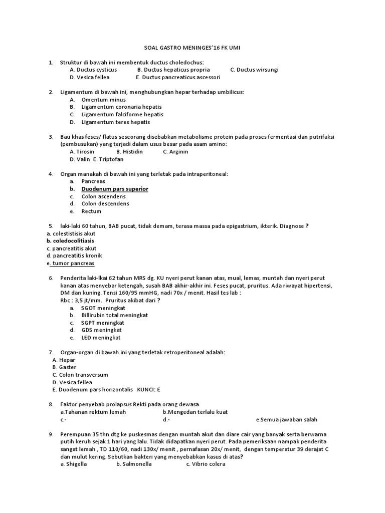 Soal Geh Meninges Salinan | PDF