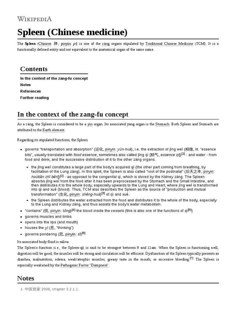 Spleen (Chinese Medicine) | PDF | Traditional Chinese Medicine ...