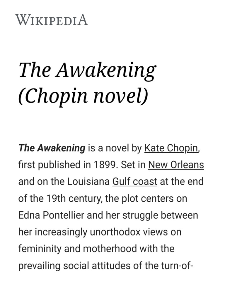 The Awakening | PDF | The Awakening (Chopin Novel)
