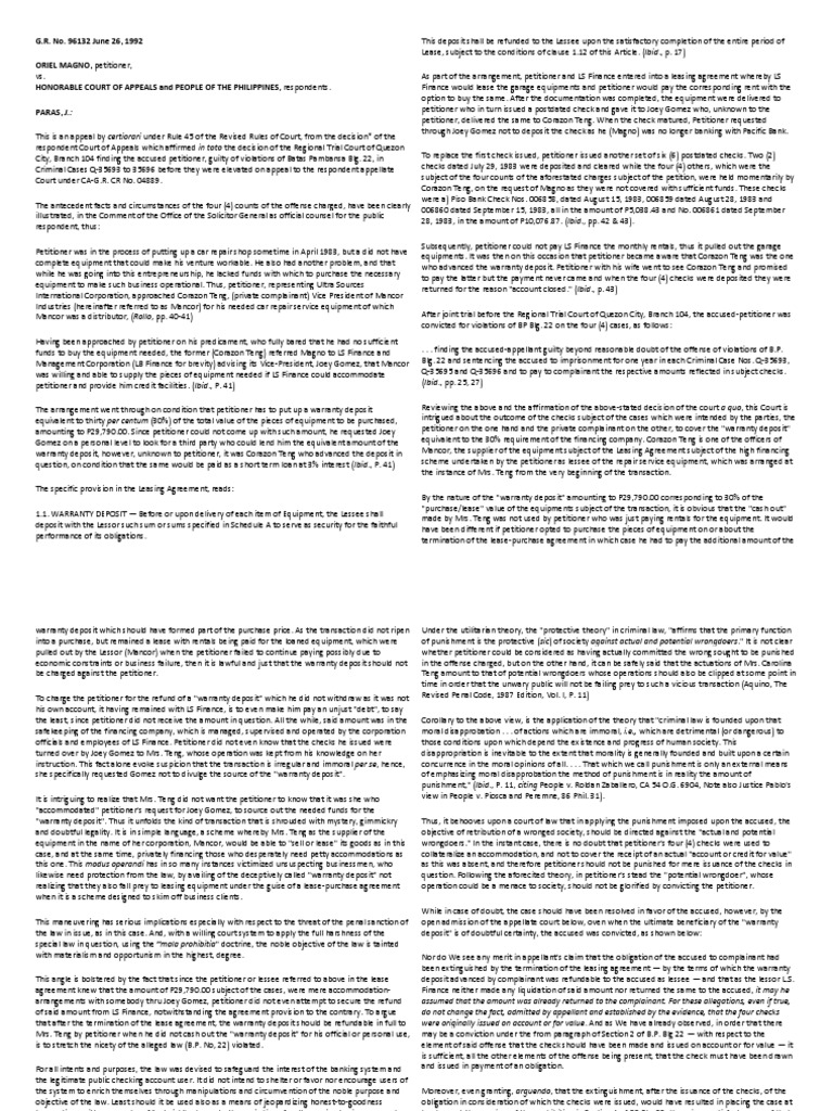 G.R. No. 96132 June 26, 1992 ORIEL MAGNO, Petitioner, Honorable Court ...