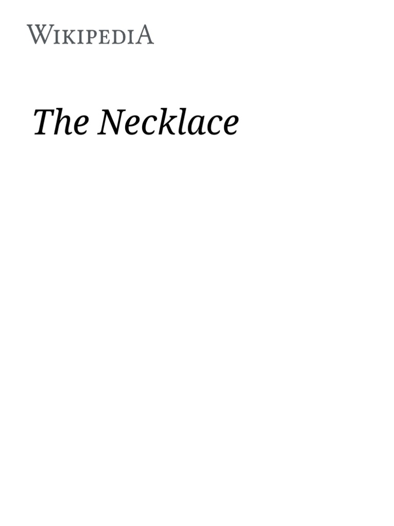 The Necklace | PDF | Short Stories | Jewelry