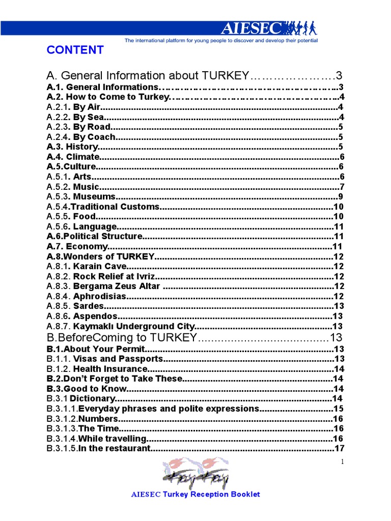 AIESEC Turkey Reception Guide | PDF | Turkish Cuisine | Cuisine