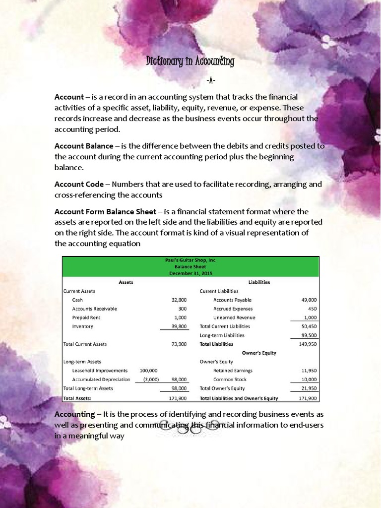 FABM Dictionary 1 | PDF | Debits And Credits | Revenue