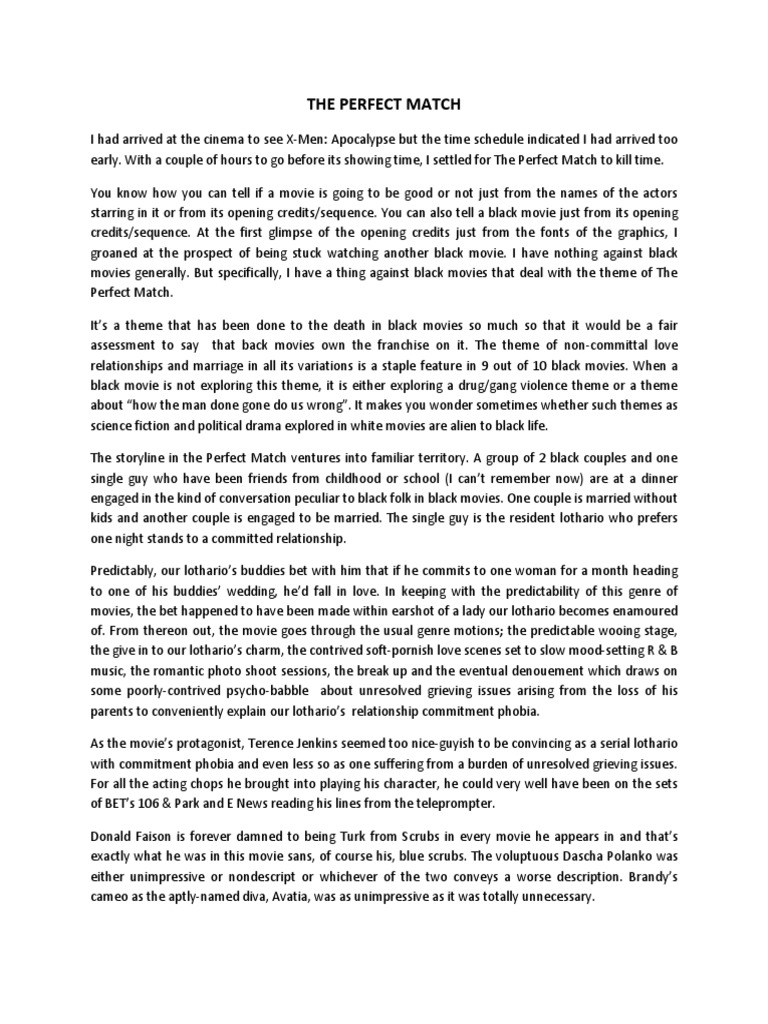 The Perfect Match | PDF