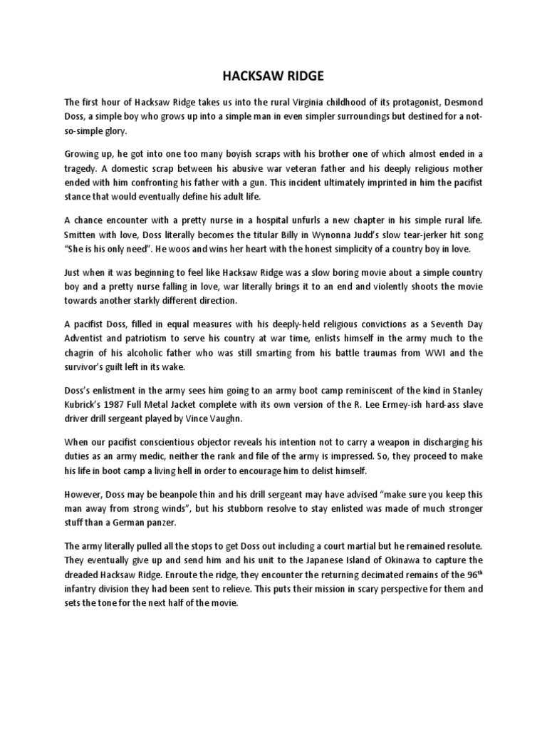 Hacksaw Ridge | PDF | Hacksaw Ridge