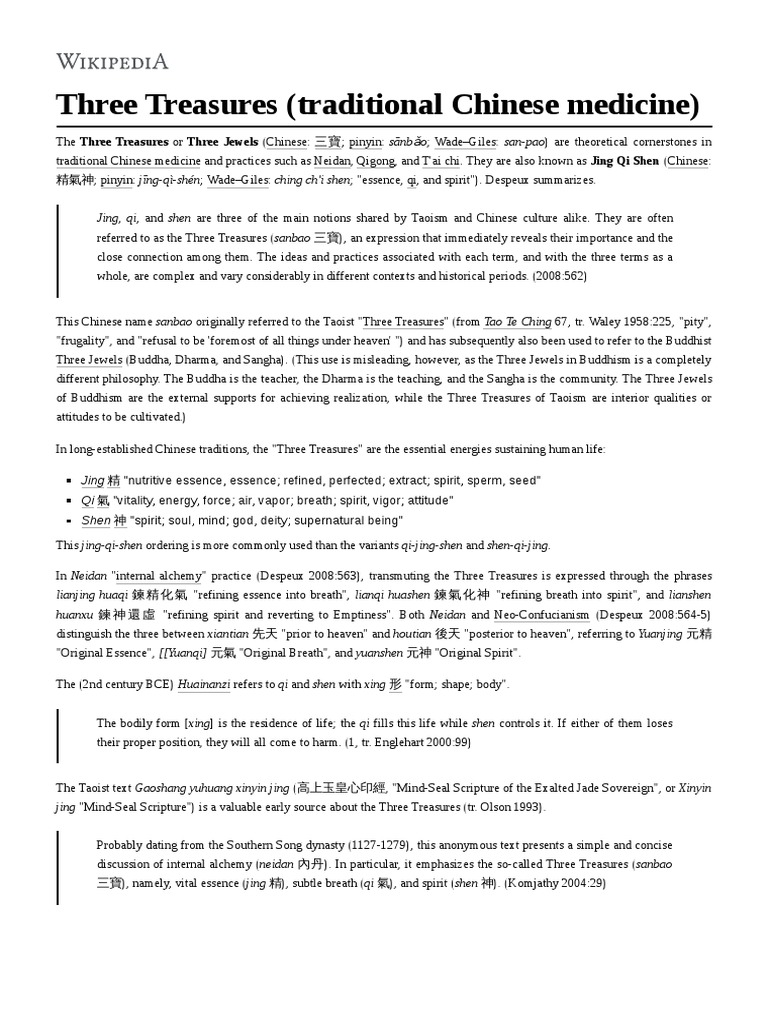 Three Treasures (Traditional Chinese Medicine) | PDF | East Asian ...