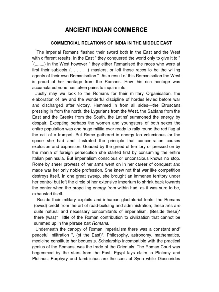 Ancient Indian Commerce | PDF | Roman Empire | Babylon