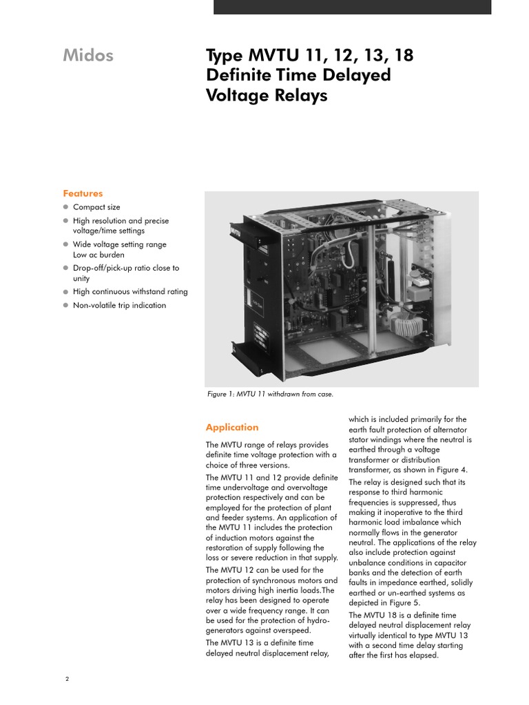 Undervoltage Relay MVTU11 | PDF | Relay | Resistor