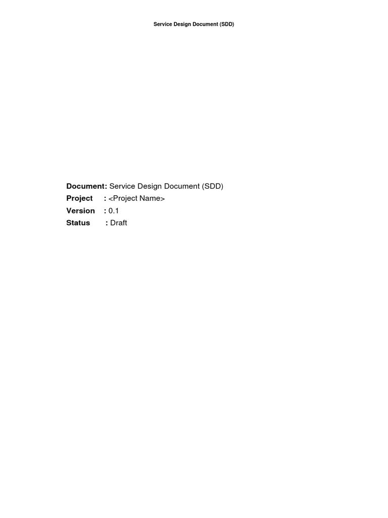 Service Design Document Overview | PDF | Specification (Technical ...
