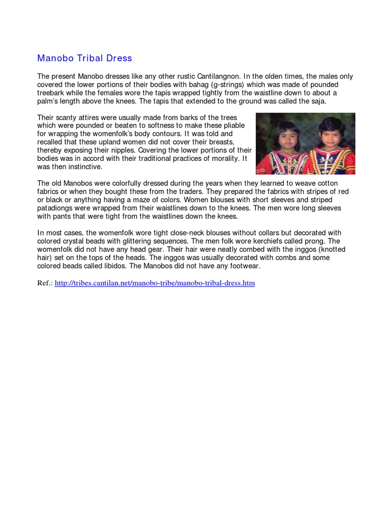 Traditional and Evolving Attire of the Manobo Tribe: From Bark ...