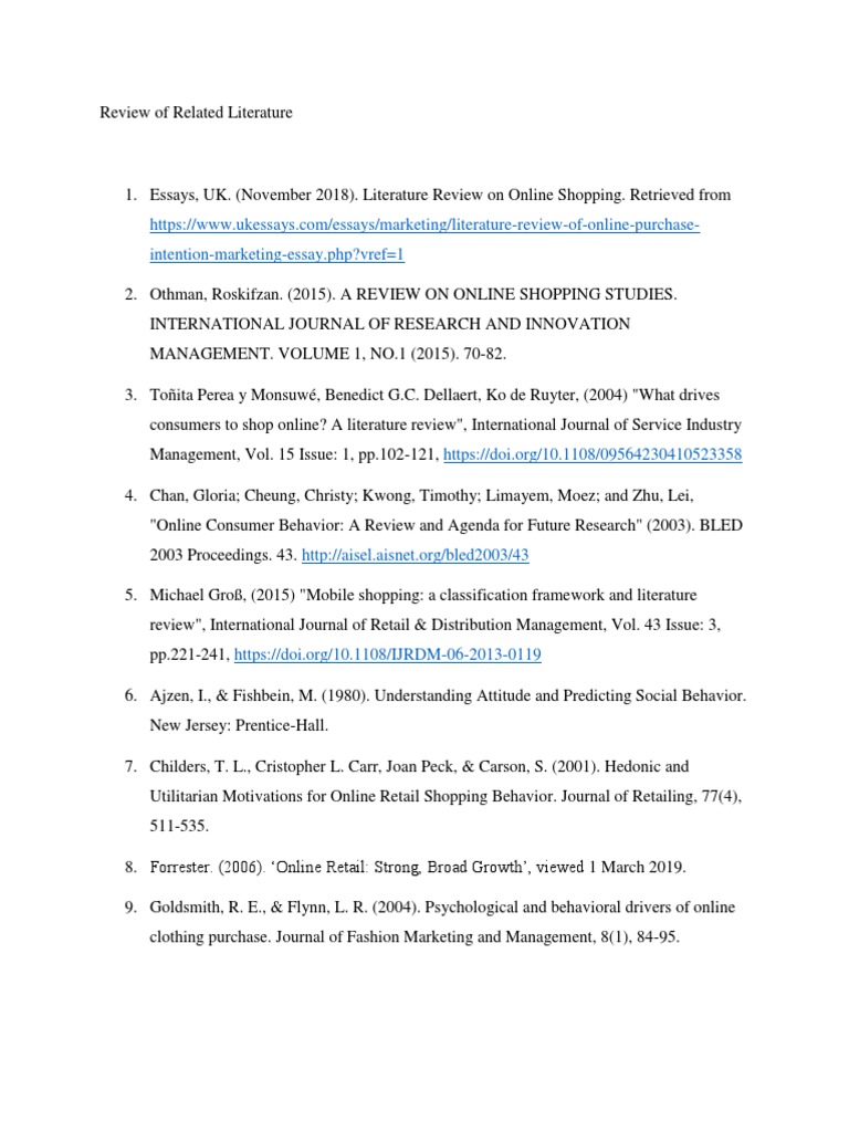 Review of Related Literature | PDF | Online Shopping | Retail