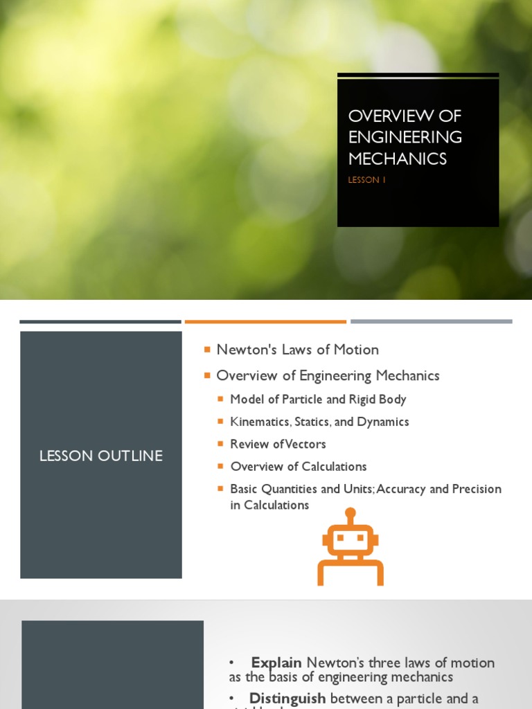 Lesson 1 Overview of Engineering Mechanics v2 | PDF | Acceleration ...