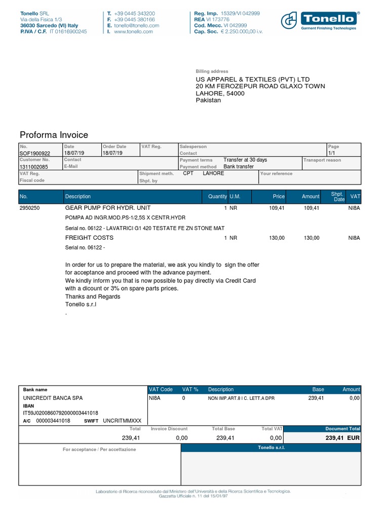 Quotation For Hydraulic Pump | PDF | Discounts And Allowances | Money
