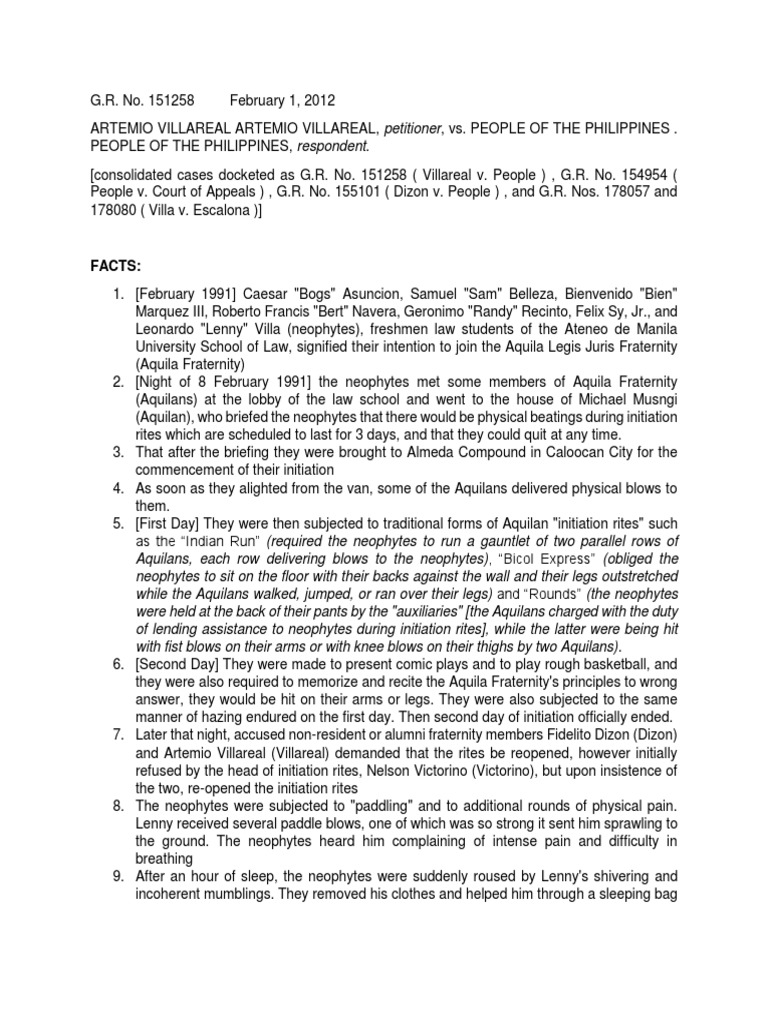 39 Lenny Villa Case | PDF | Acquittal | Intention (Criminal Law)