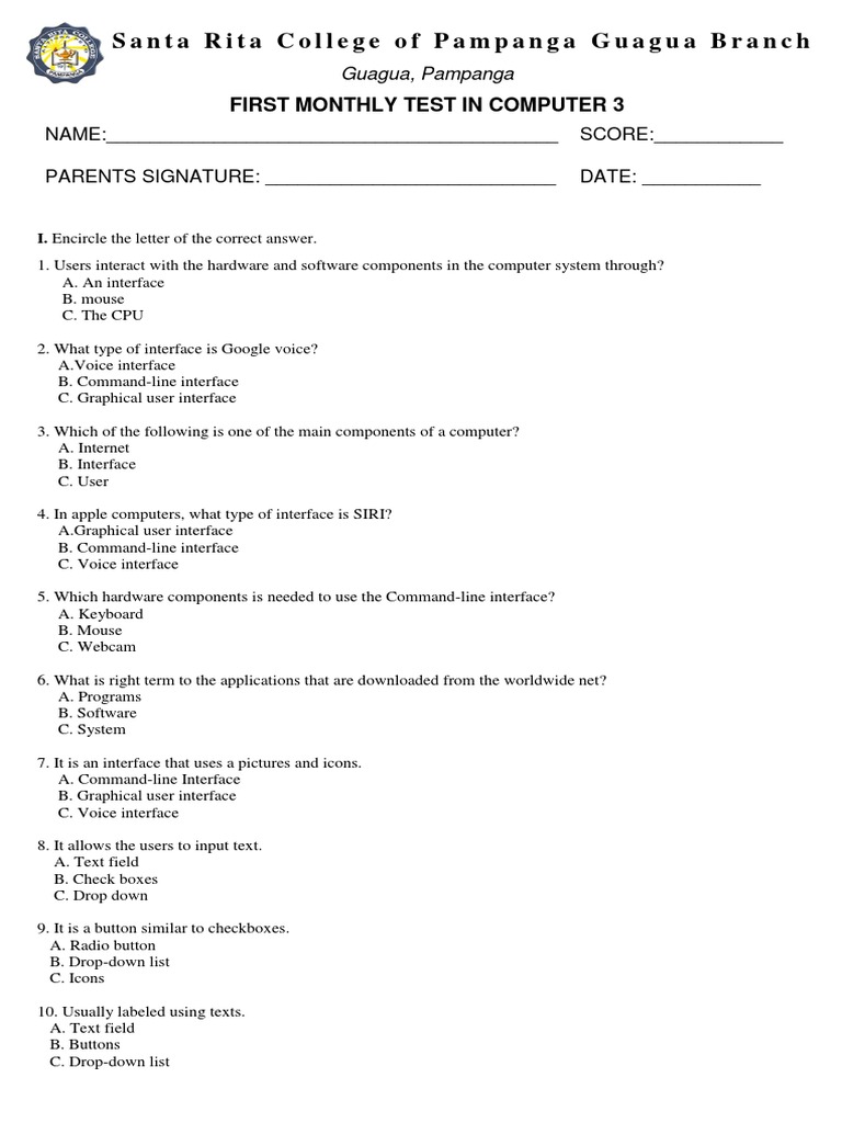 First Periodical Test On Computer 3 | PDF | Graphical User Interfaces ...