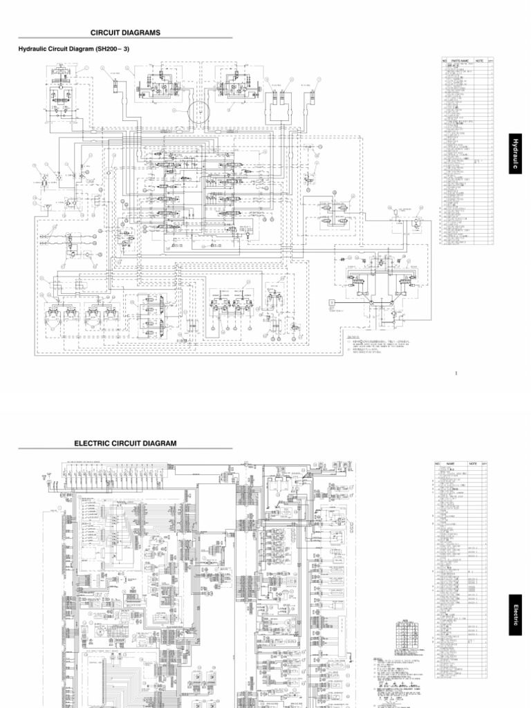 SH200-3 Hydraulic-Electrical Circuit Diagram | PDF