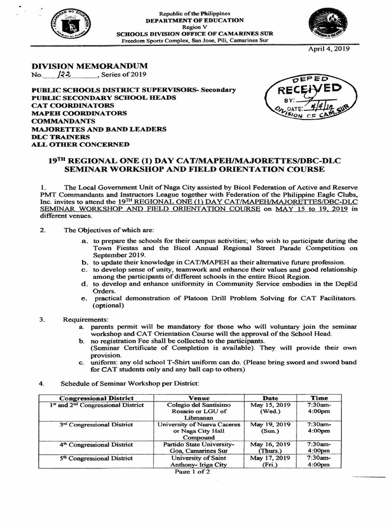 Division Memorandum | PDF | Government