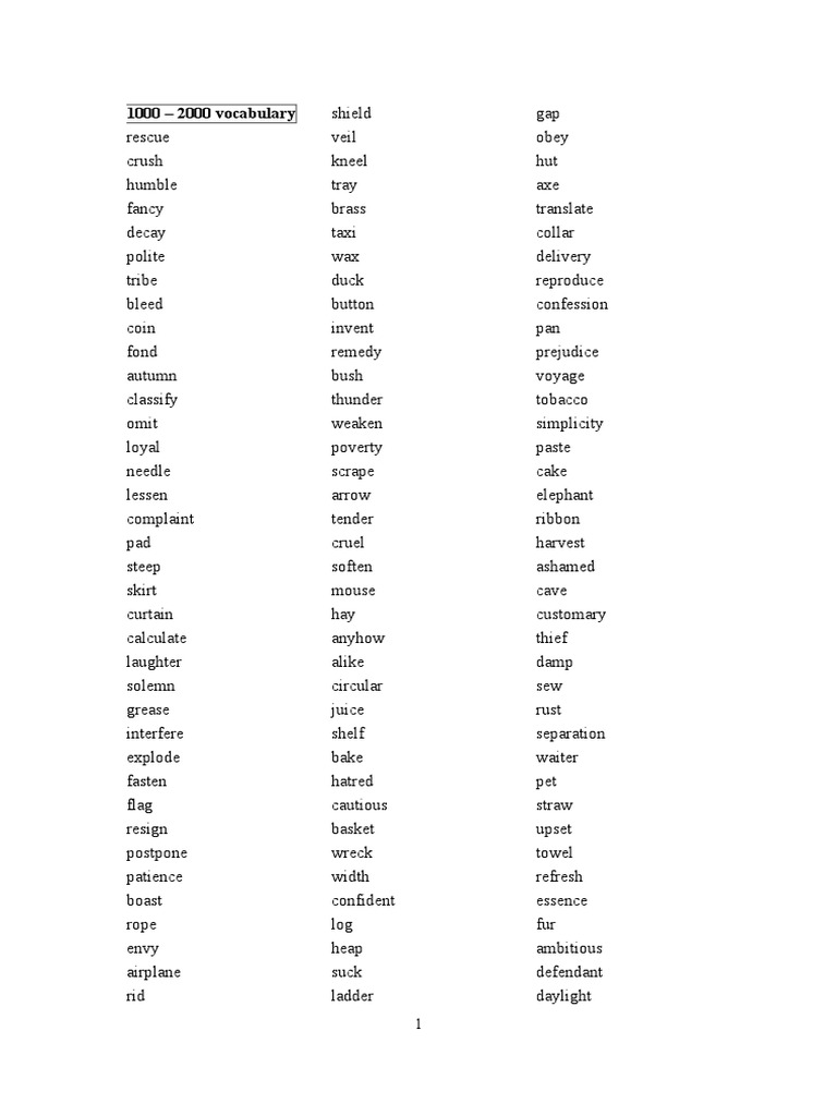 1000 Words | PDF | Nature