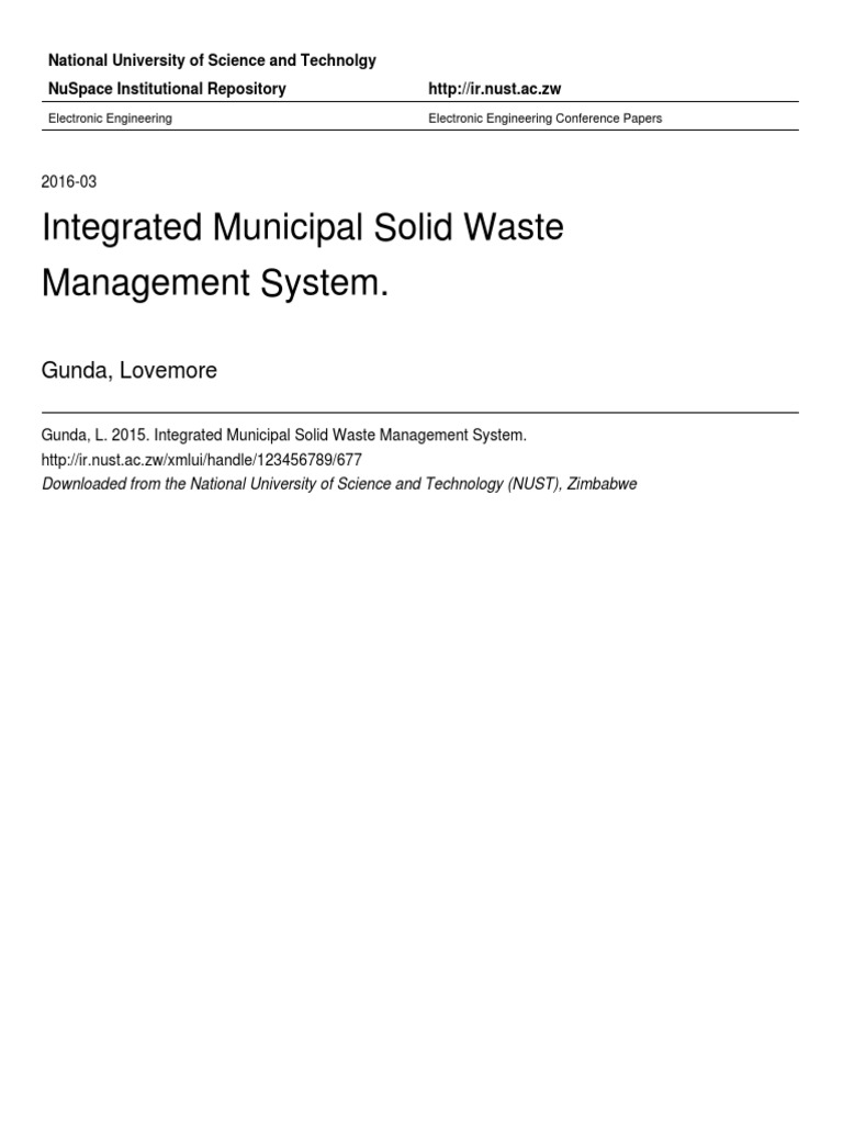 Integrated Municipal Solid Waste Management | PDF | Waste Management | Municipal Solid Waste