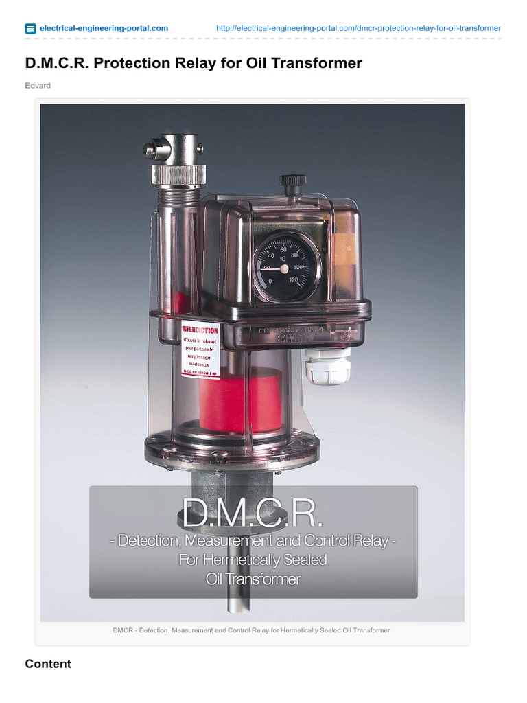 Oil Transformer Protection Relay | PDF | Transformer | Relay