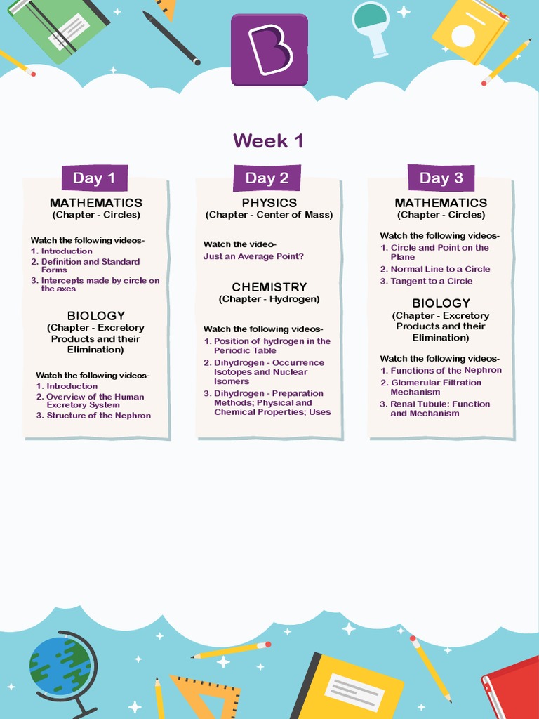 Study Plan - 04 - Class 11 - PCMB | PDF | Potassium | Diet & Nutrition