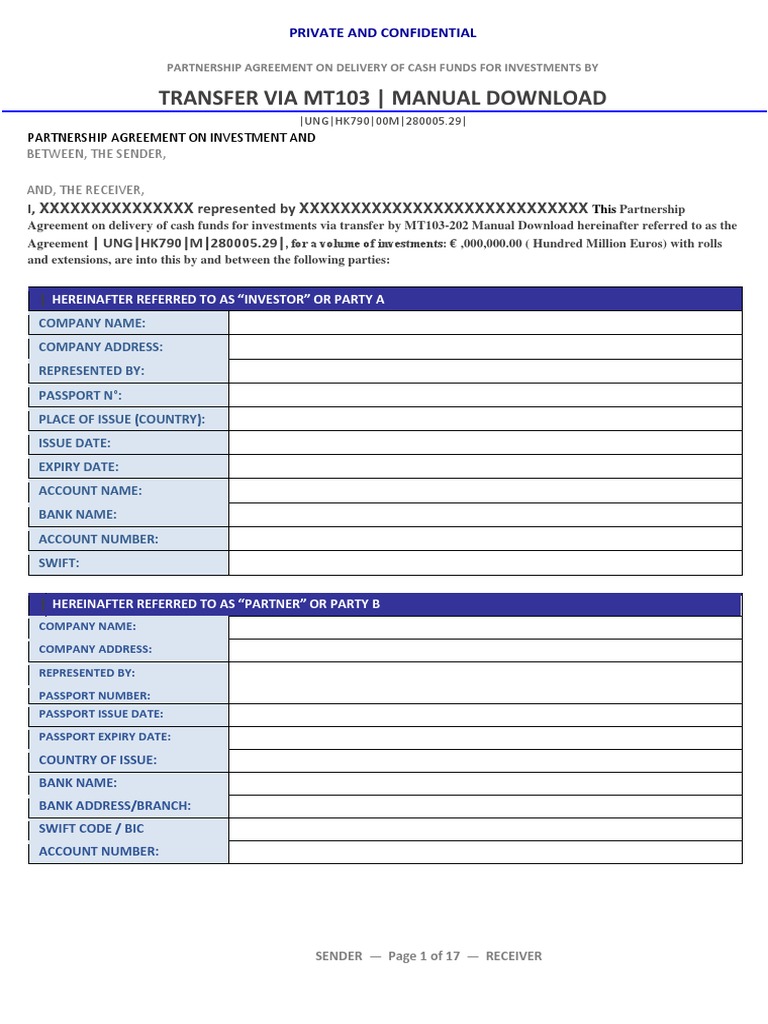 Modelo Mt103.202.Contract Mt | Payments | Arbitration