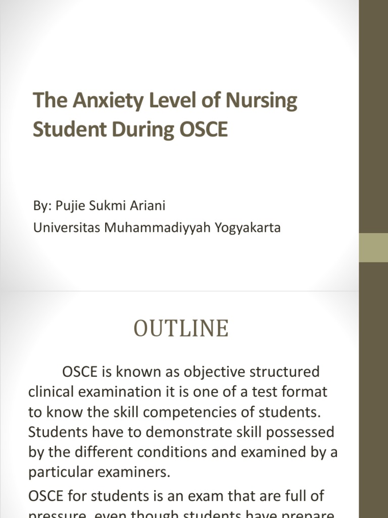 The Anxiety Level of Nursing Student During OSCE | PDF | Anxiety | Psychology
