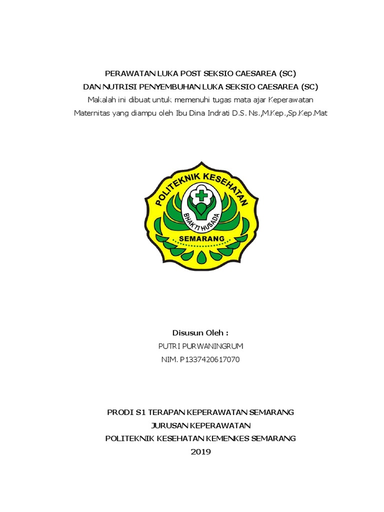 Putri P - Perawatan Luka Post SC | PDF