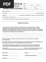 Consent Form Surgery | PDF | Surgery | Patient