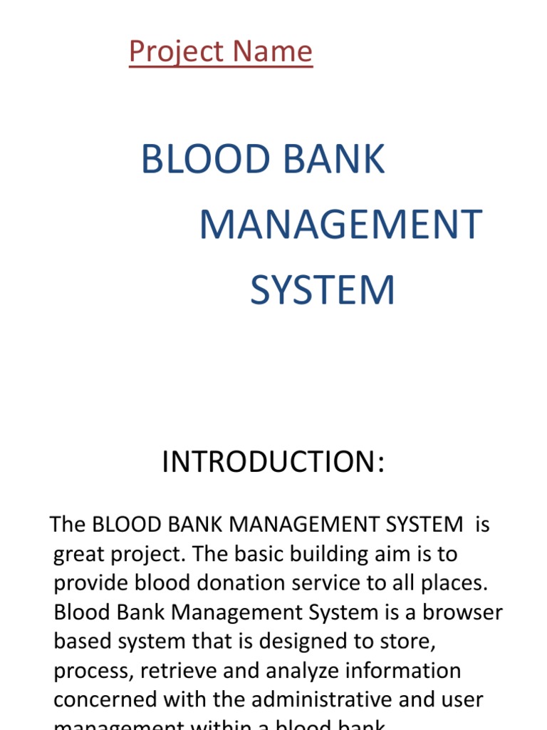 Introduction BBMS Project New 12 7 | PDF