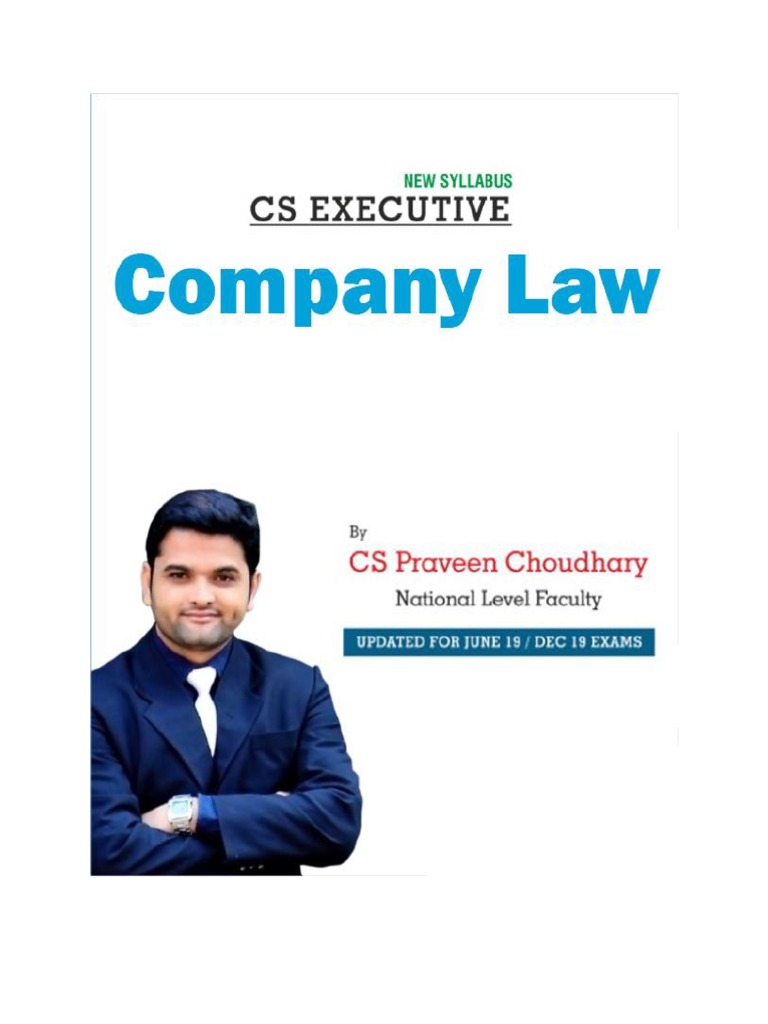 CS Executive Company Law New Syllabus PDF | PDF | Piercing The ...