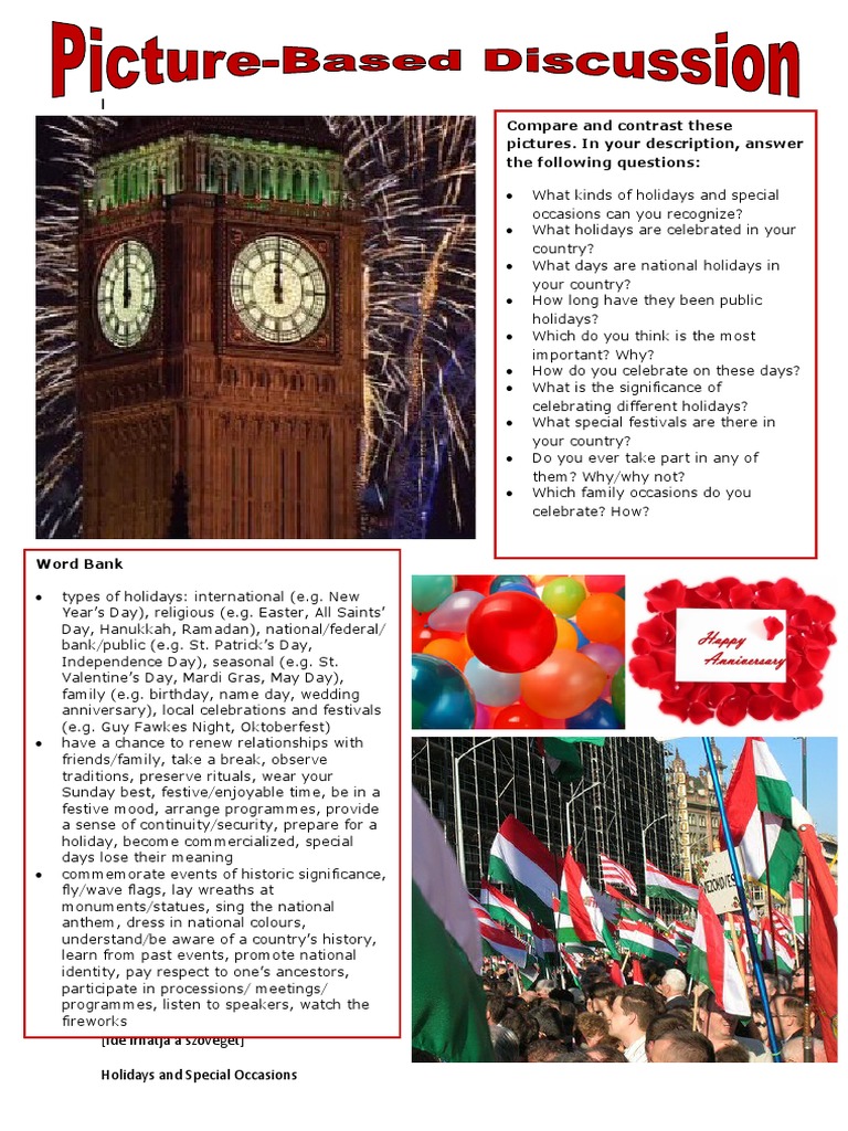 Picture Based Discussion | PDF | Holidays | Festival