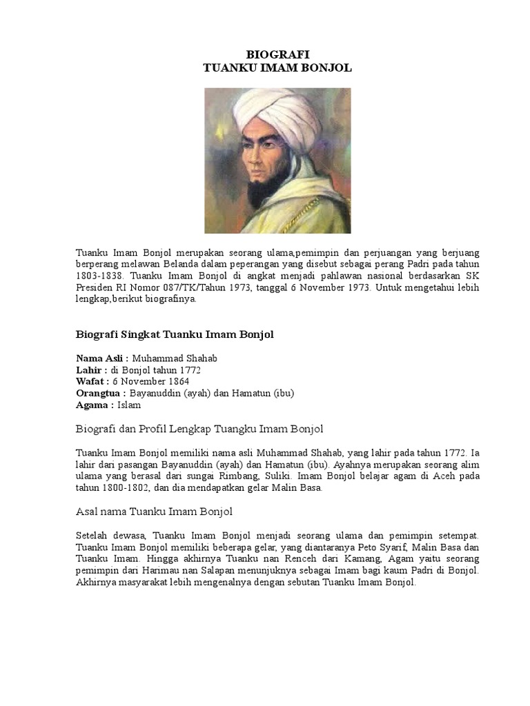 Tuanku Imam Bonjol | PDF
