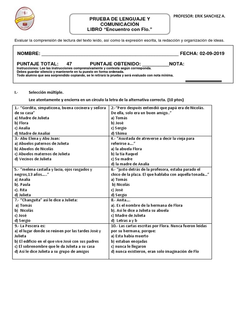 Prueba Encuentro Con Flo | PDF