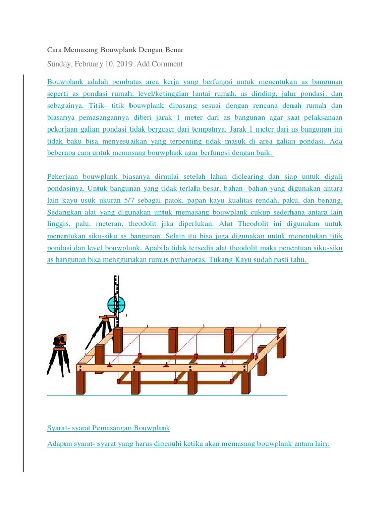 Panduan Pemasangan Bouwplank yang Benar | PDF