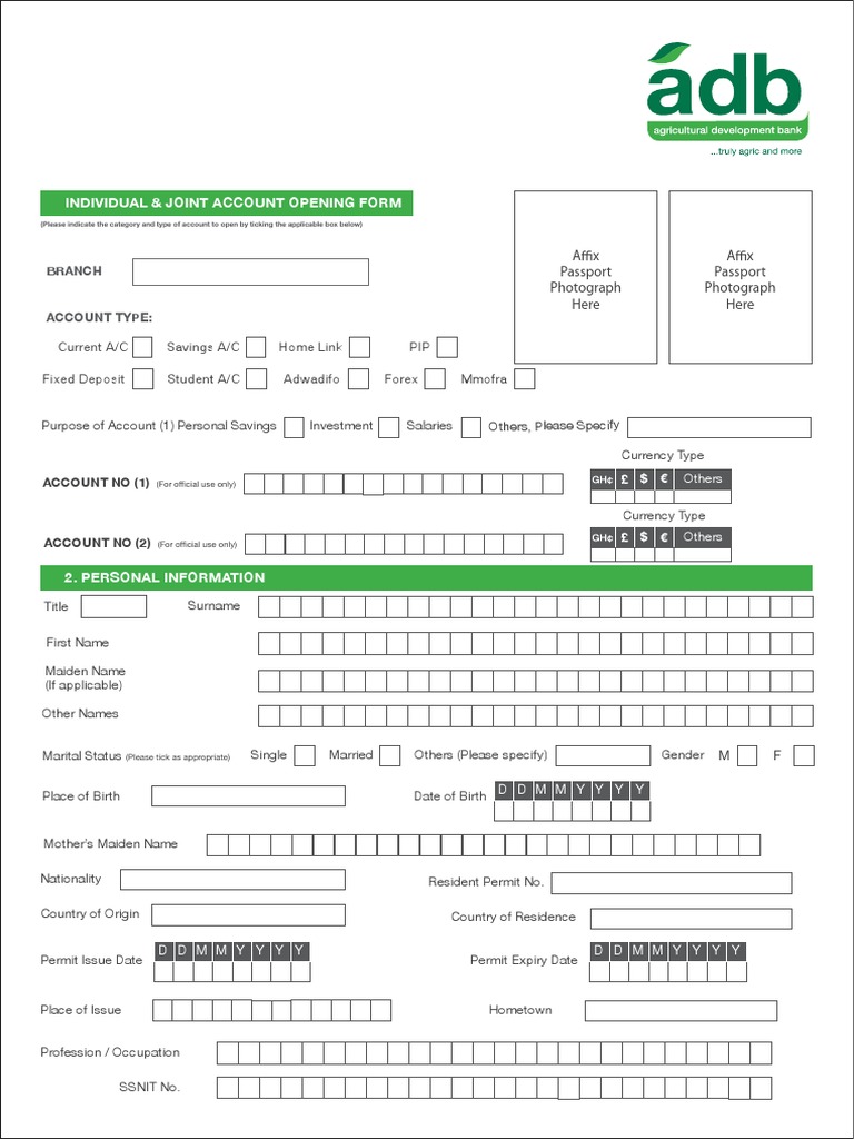 Account Opening Form | PDF | Identity Document | Cheque