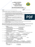 1st Quarter Exam in SHS FABM1 | PDF | Debits And Credits | Corporate Jargon