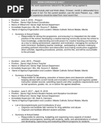 Experience Work Sheet Sample | PDF | Classroom | Teachers