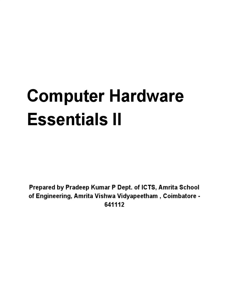 Computer Hardware Essentials II | PDF | Bios | Booting