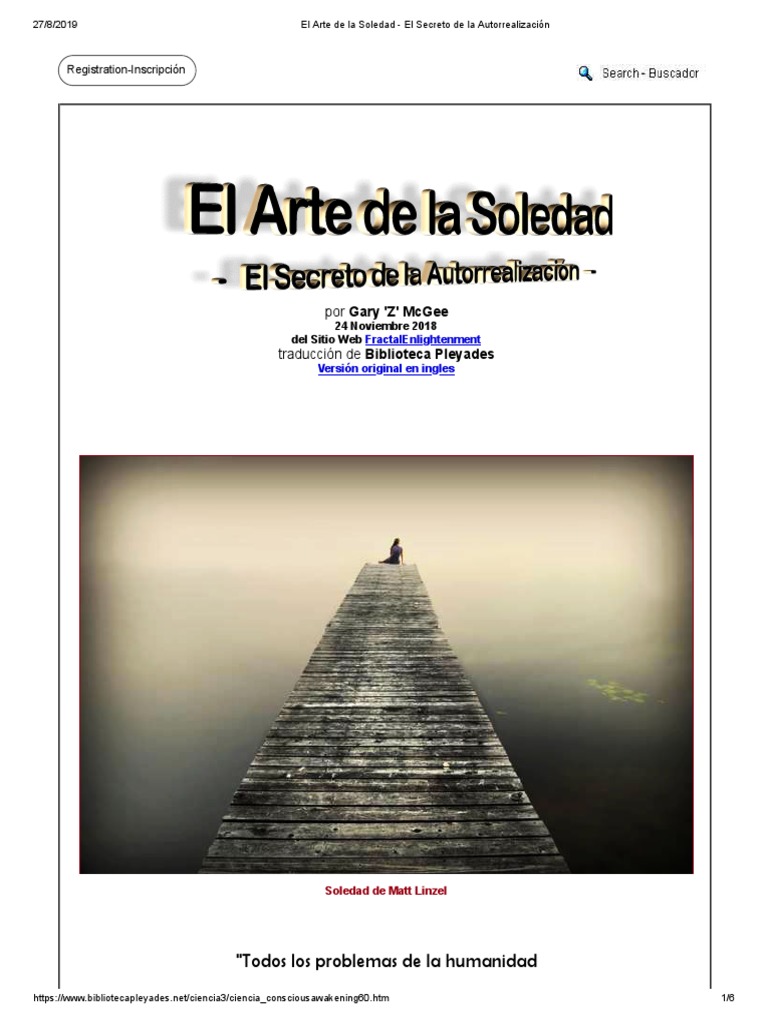 El Arte de La Soledad - El Secreto de La Autorrealización | PDF ...
